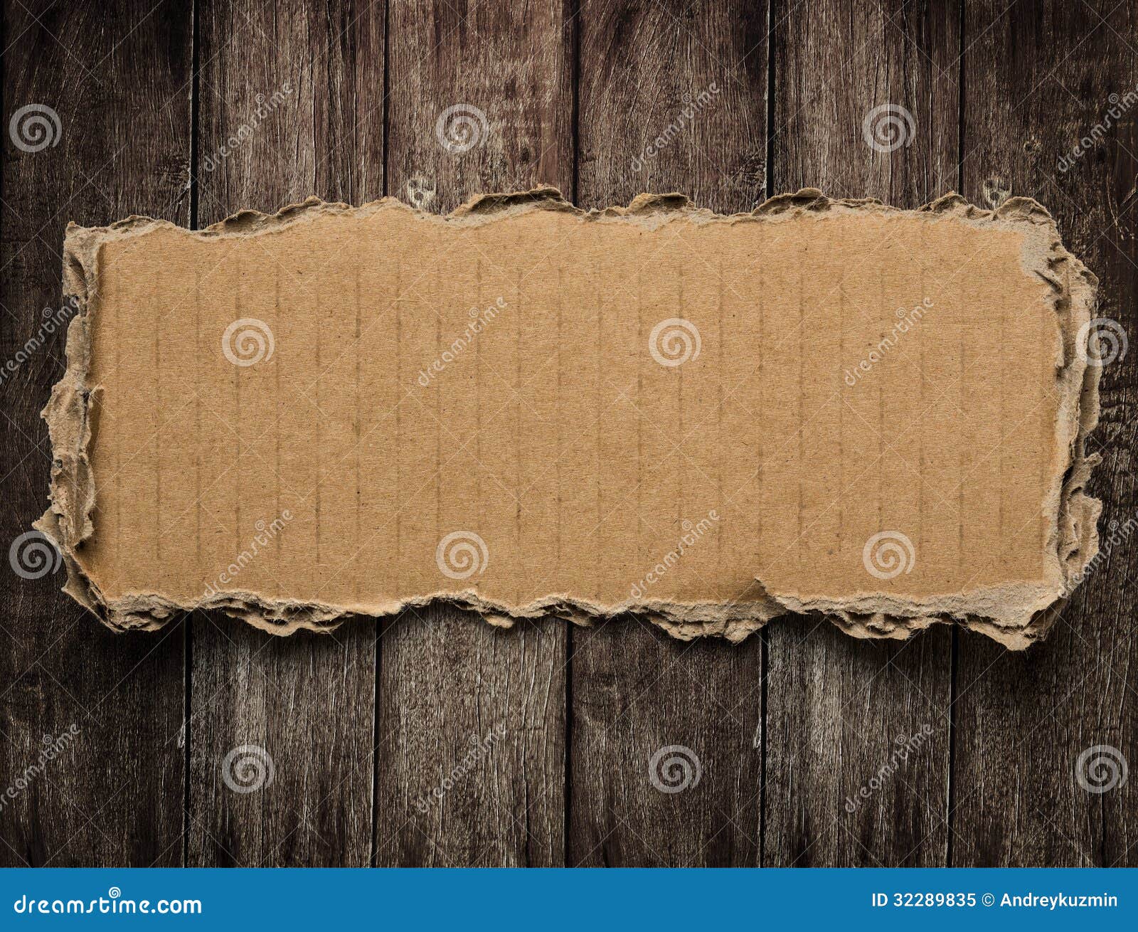 Torn Cardboard on Wood Background Stock Image - Image of advertisement ...