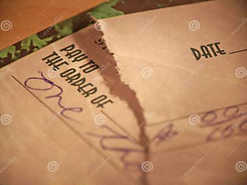 Torn Check stock image. Image of financial, deposit, issue - 822803