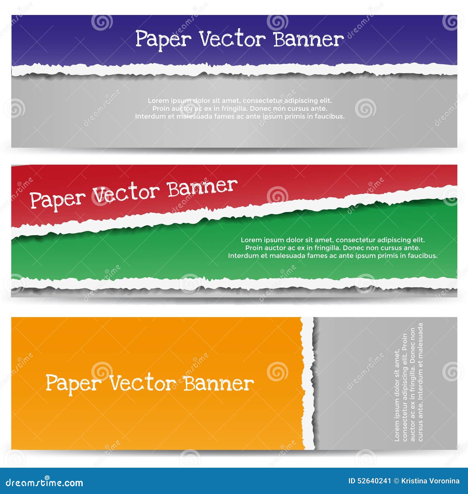 Torn Color Paper Banners stock vector. Illustration of creative - 52640241