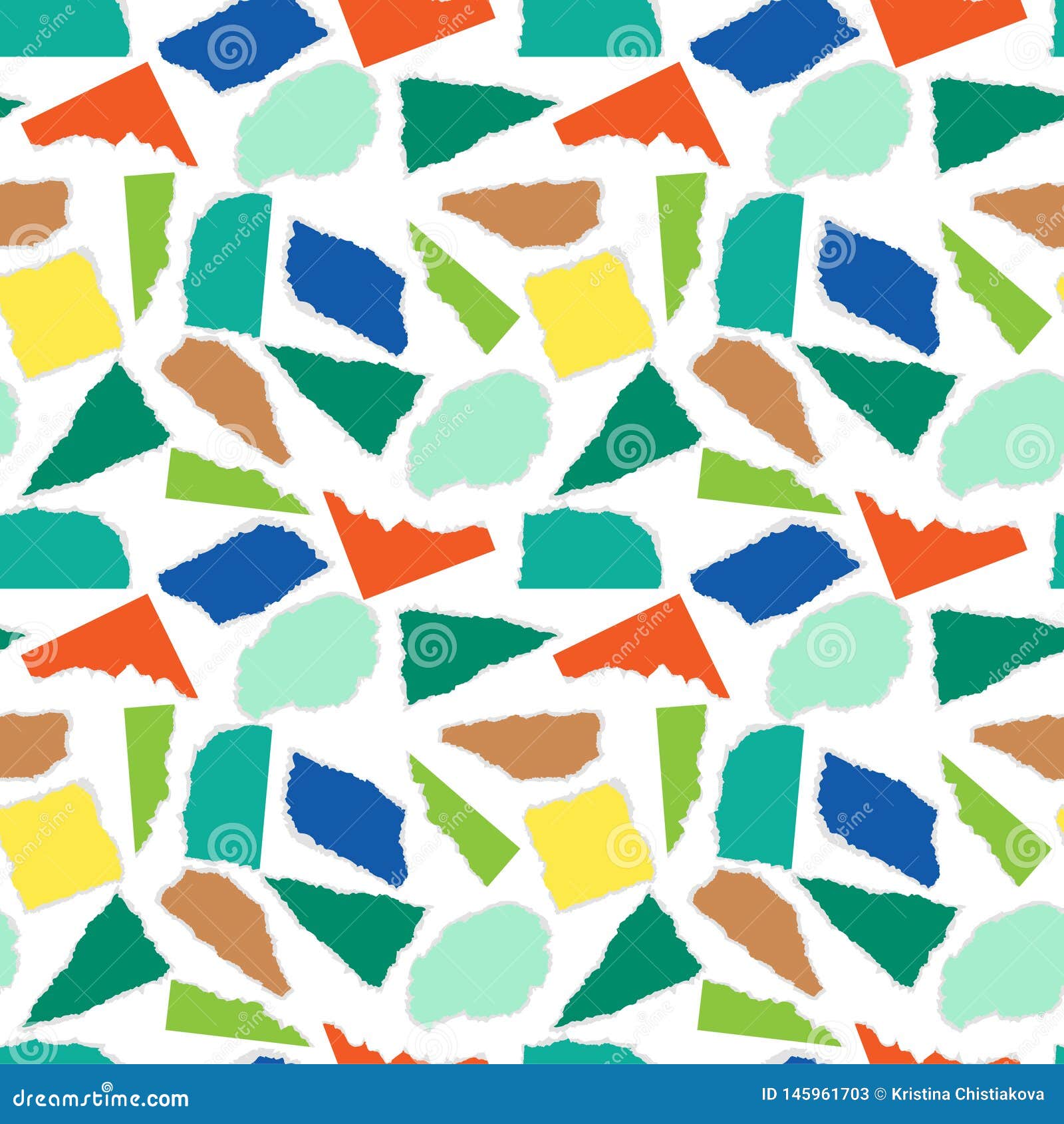 Torn Colored Paper Seamless Pattern, Collage Elements Stock ...