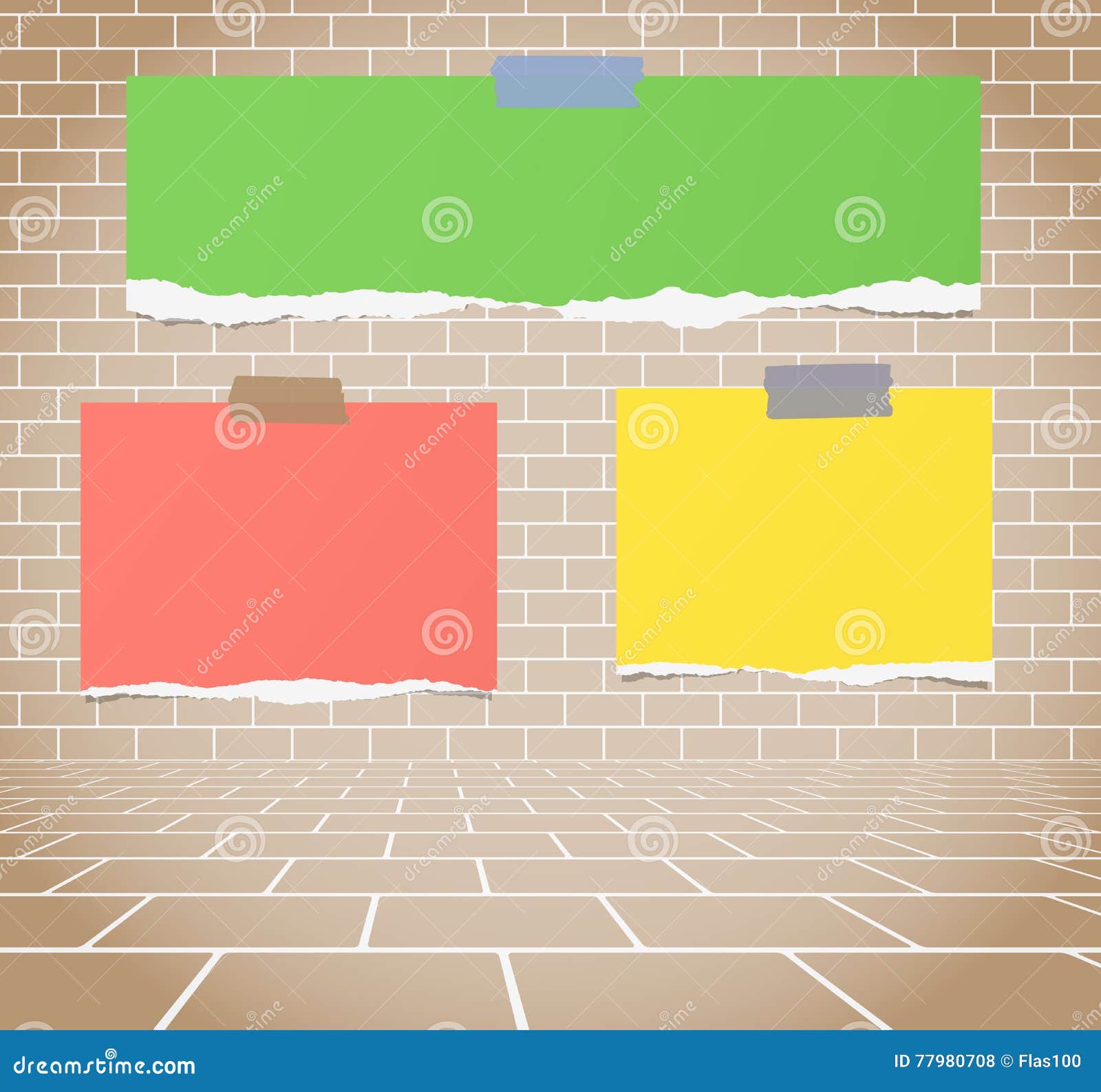 Torn Colorful Paper Pieces Are Stuck On Gray Hexagon Pattern Vector ...