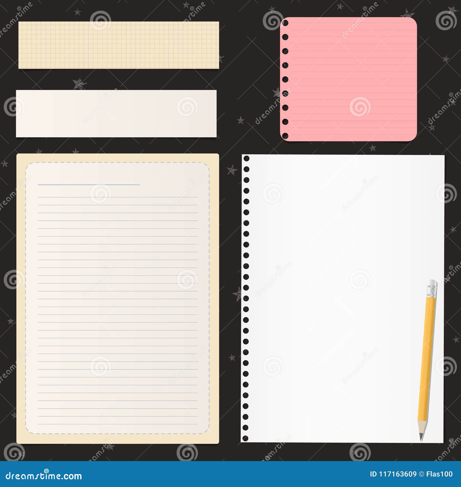 Torn Colorful Empty Lined Note, Notebook Paper Strips for Text Stuck on ...