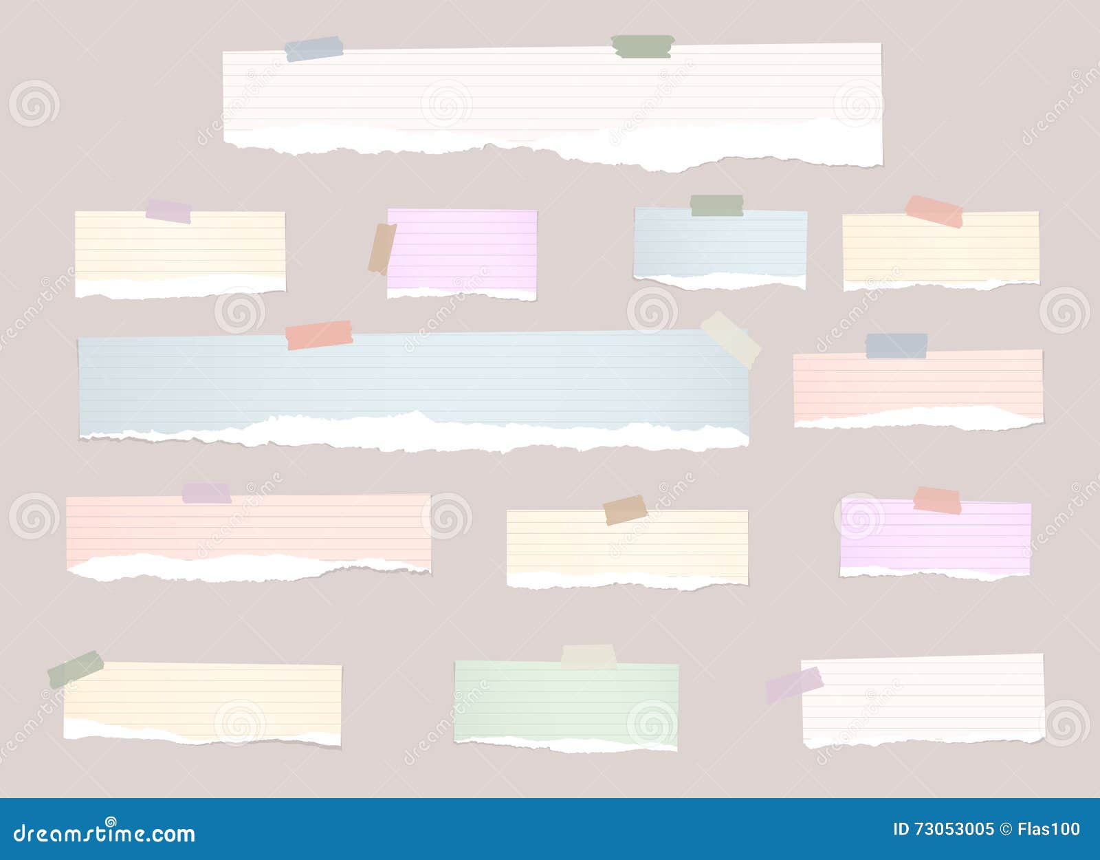 Torn Colorful Note Paper Pieces are Stuck with Sticky Tapes on Pink ...