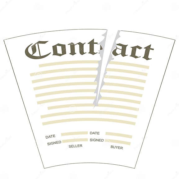 Torn contract stock vector. Illustration of tear, buyer - 33614806