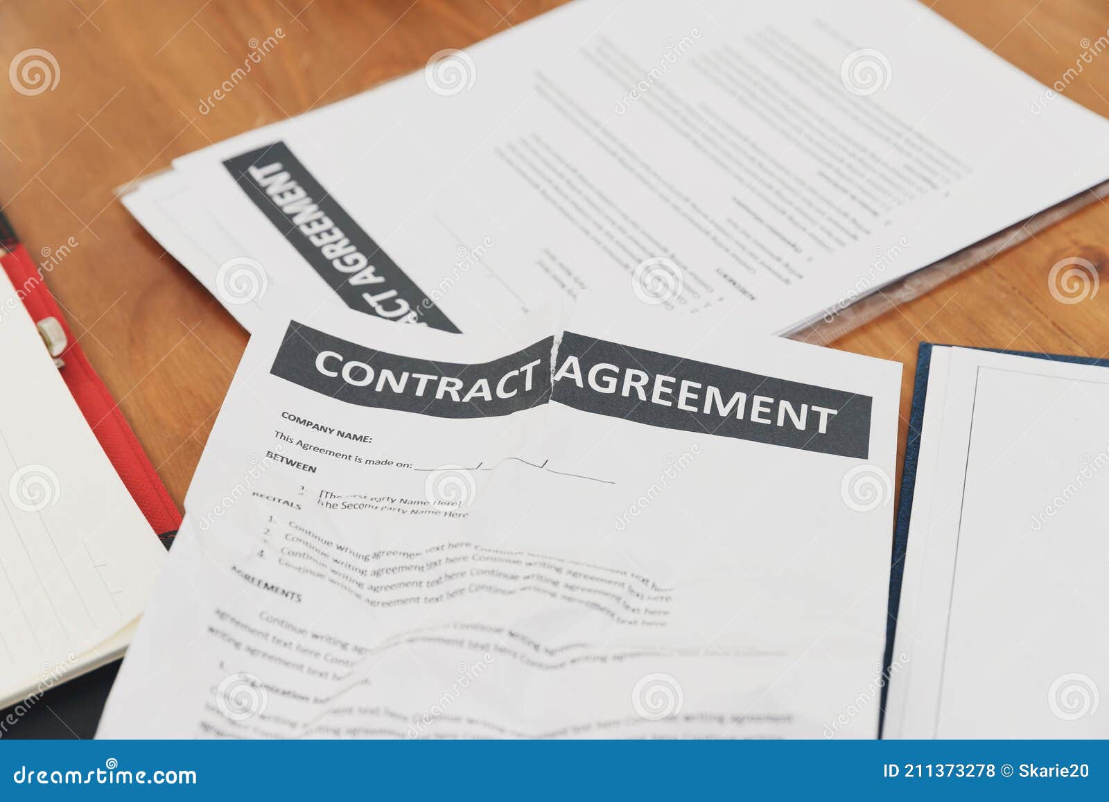 The Torn Contract Paper Placed on the Table after Negotiation Fails ...