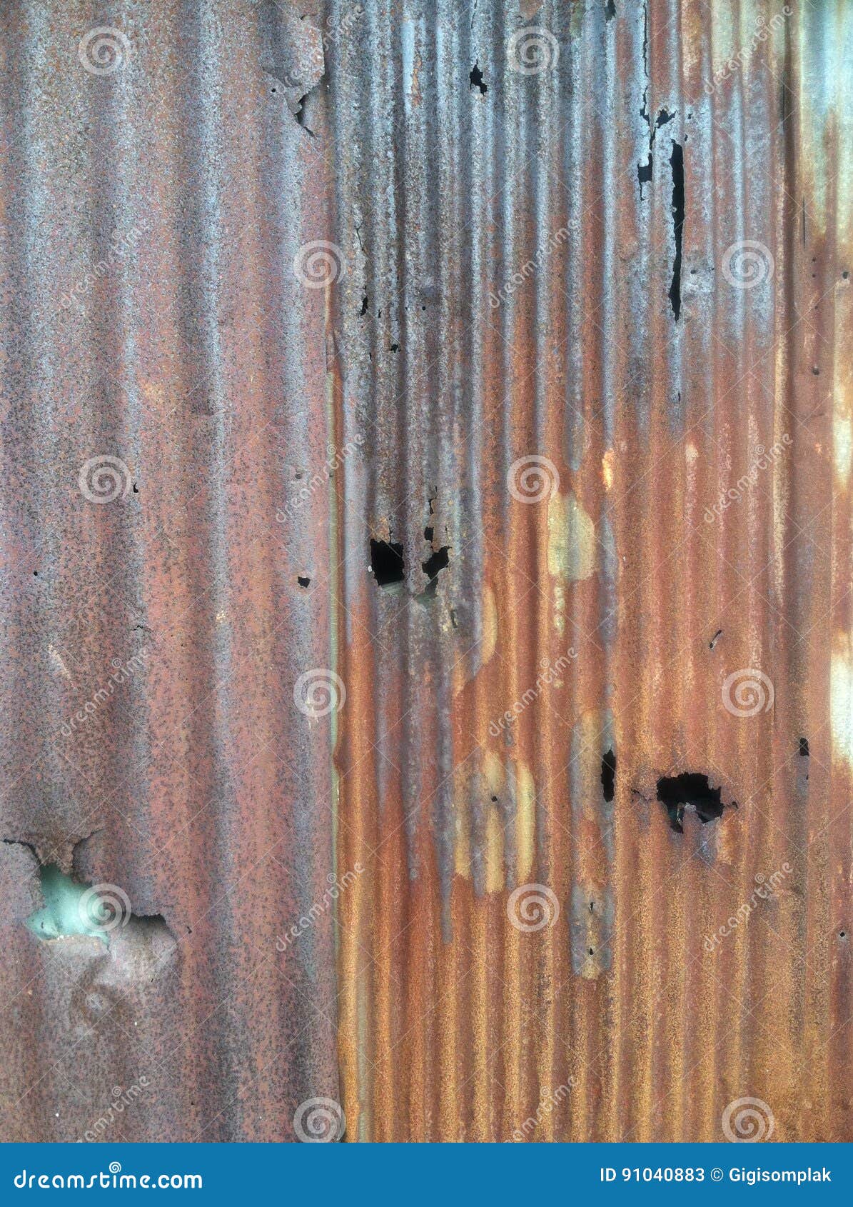 Torn and Corrosive Iron Plate Stock Image - Image of paint, building ...