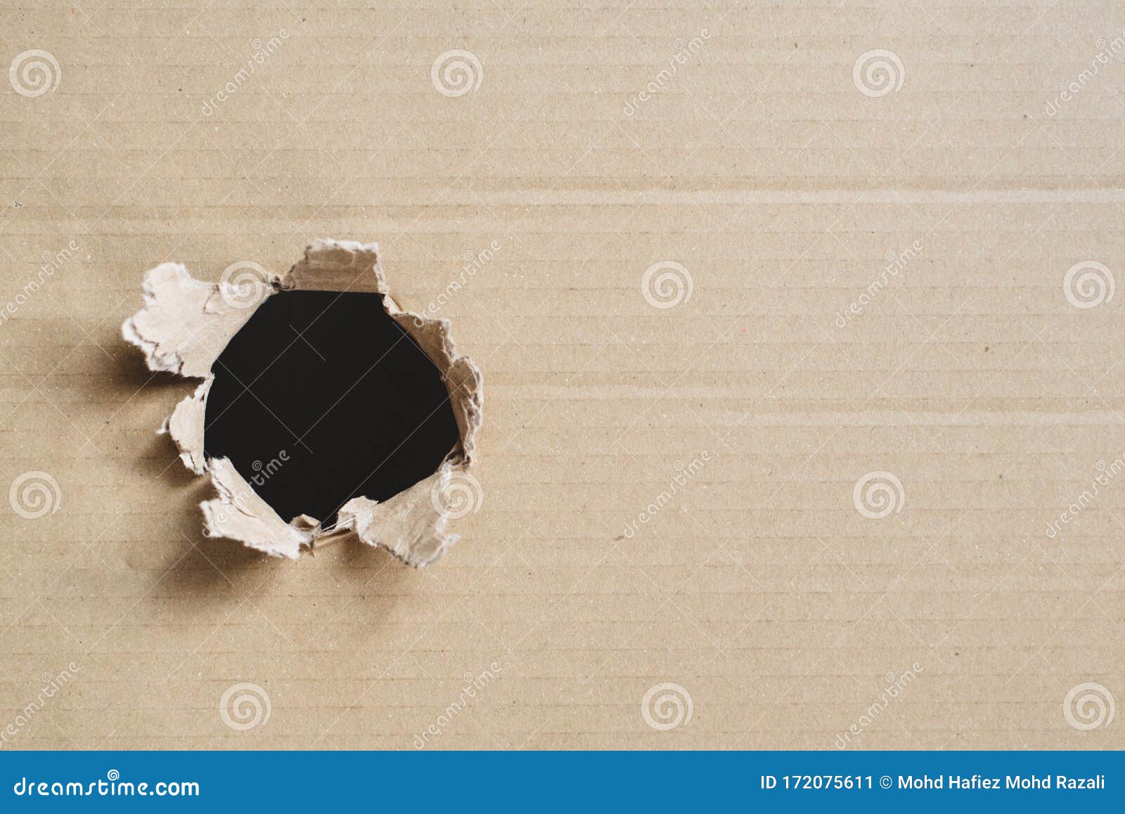 Torn Corrugated Box. Box with Hole for Copy Space Stock Image - Image ...