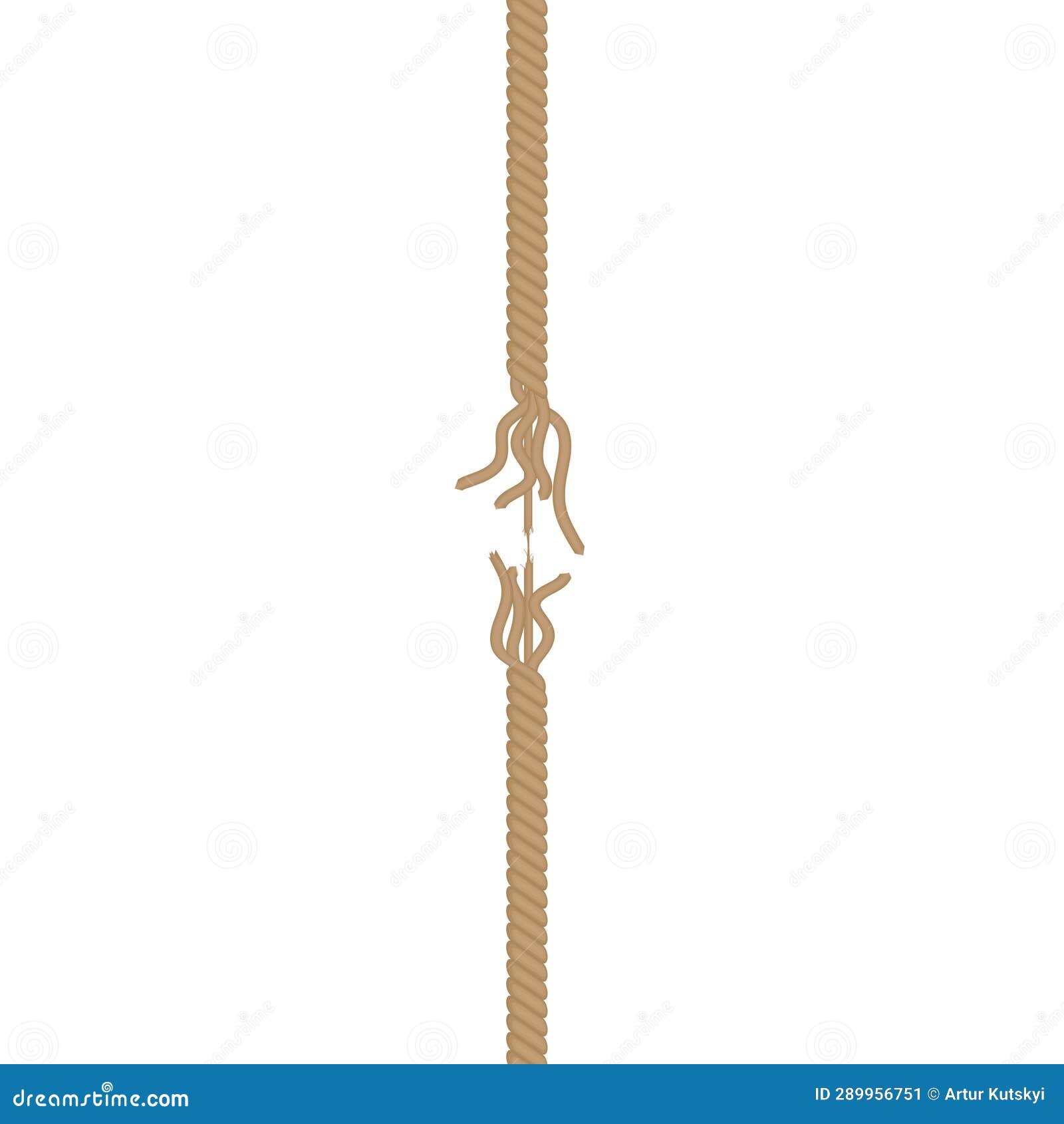 Torn cotton rope stock illustration. Illustration of straight - 289956751