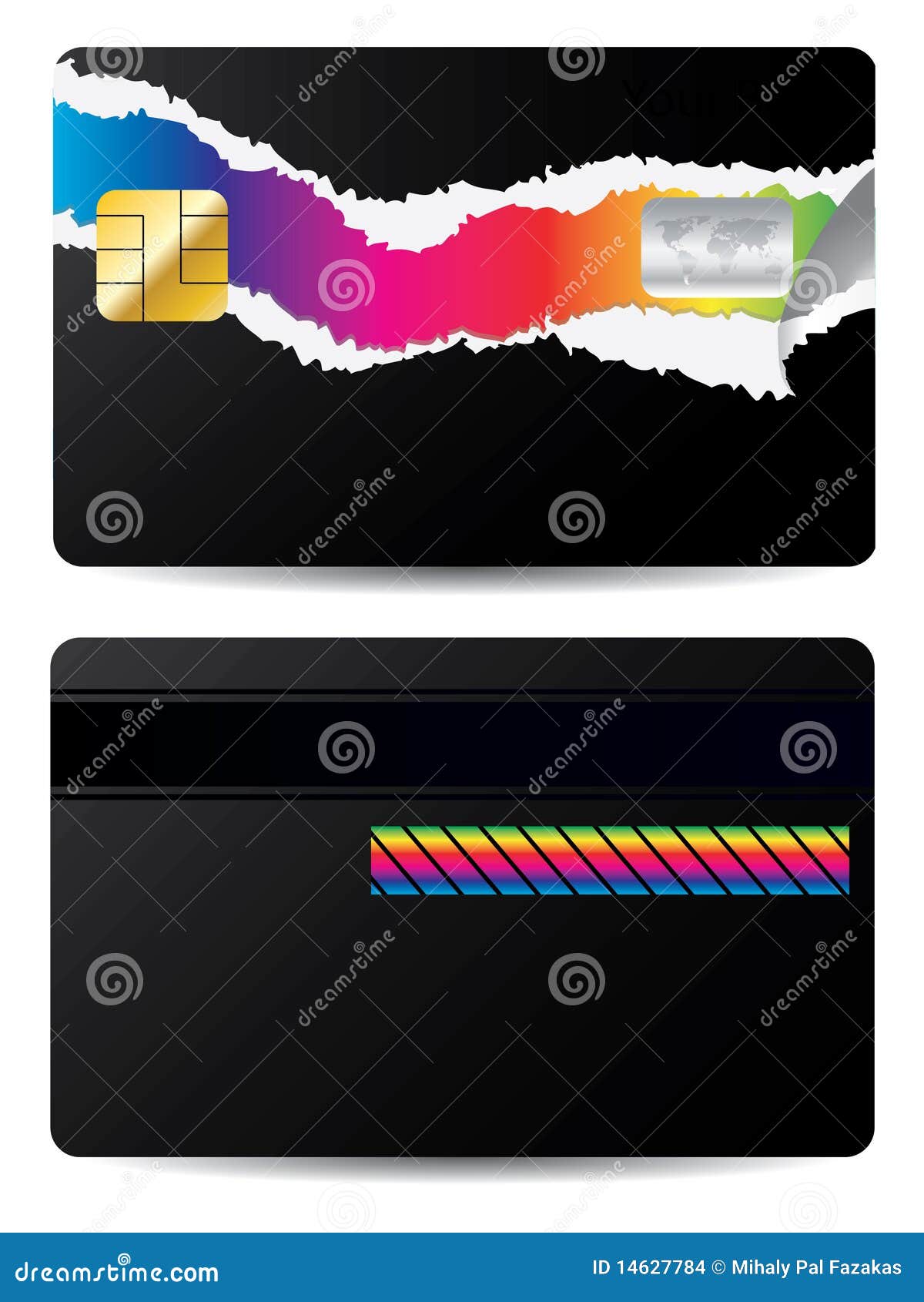Torn credit card stock vector. Illustration of expenses - 14627784