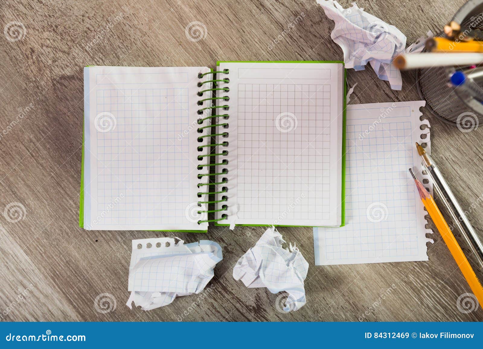 Torn Crumpled Notebook Sheet Stock Image - Image of flat, right: 84312469