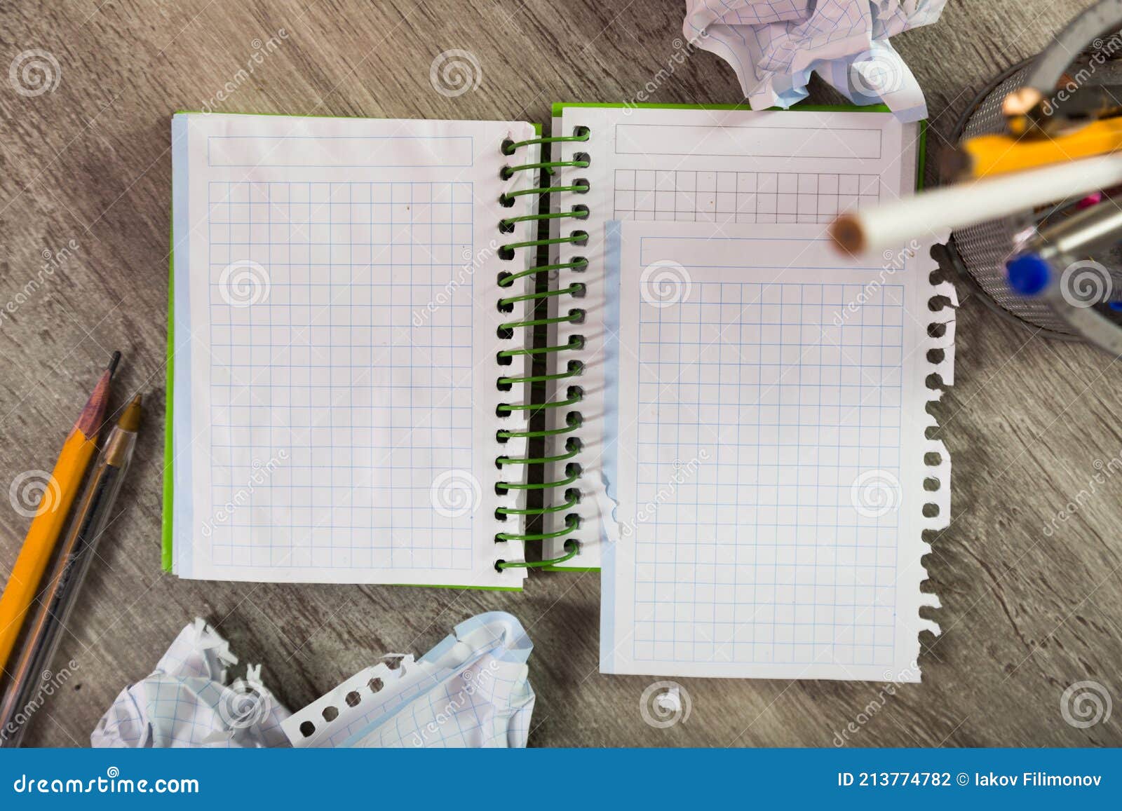 Torn Crumpled Notebook Sheet Stock Photo - Image of notebook, divorced ...
