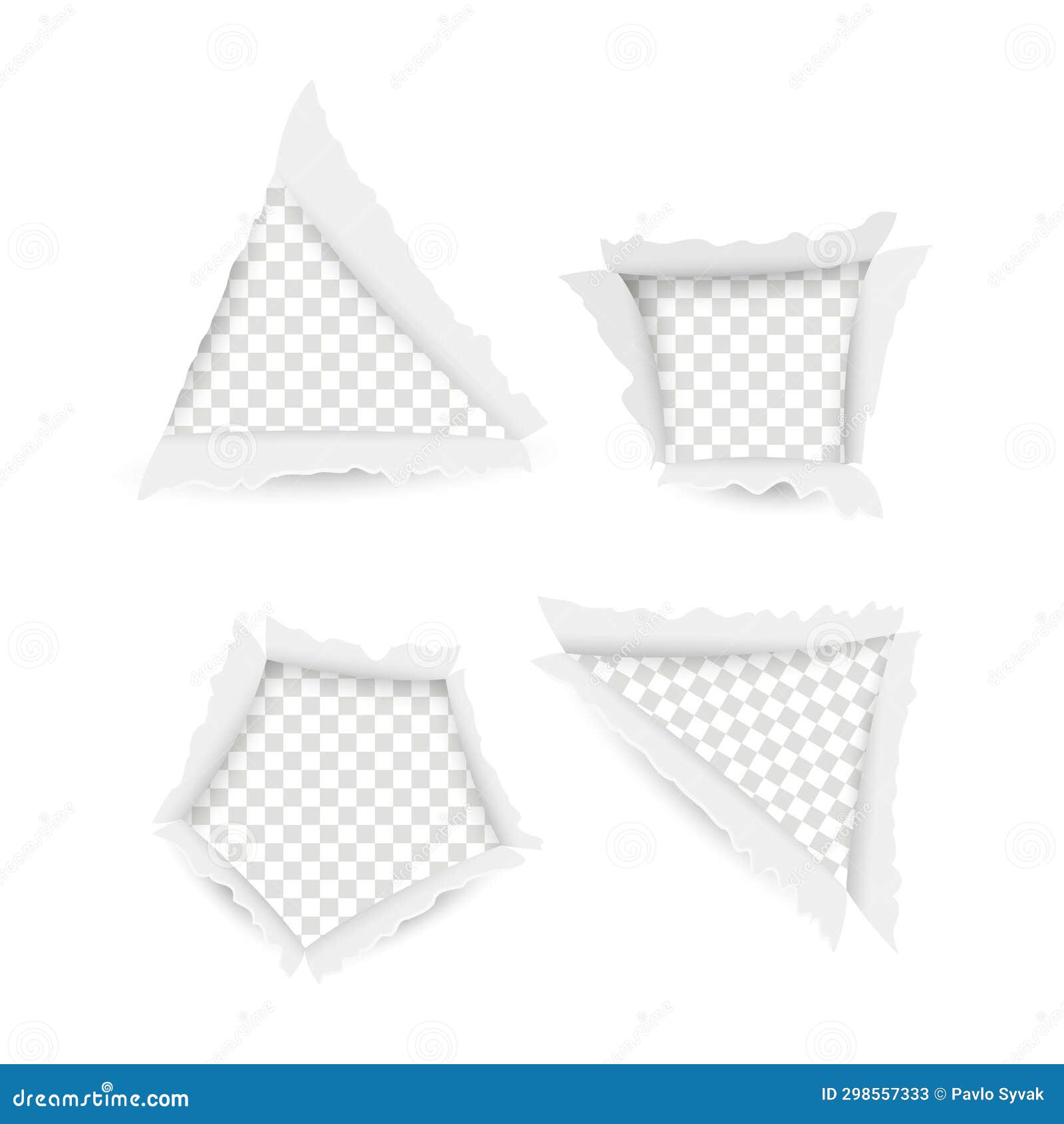 Torn Curves And Gaps On Paper Sheets, White Canvas Ragged And Peeled ...