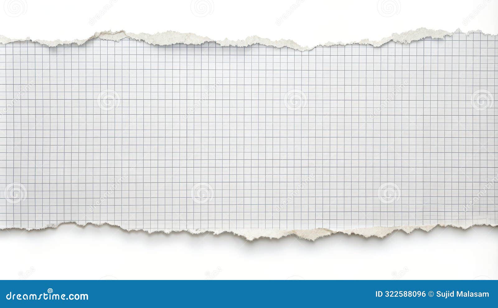 Torn and Cut Grid Paper Pieces on White Background Generative by AI ...