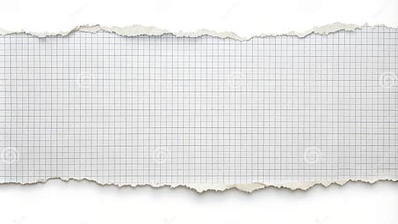 Torn and Cut Grid Paper Pieces on White Background Generative by AI ...