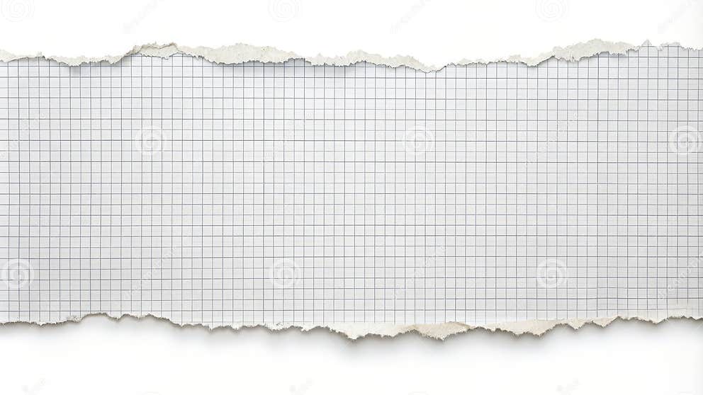 Torn and Cut Grid Paper Pieces on White Background Generative by AI ...