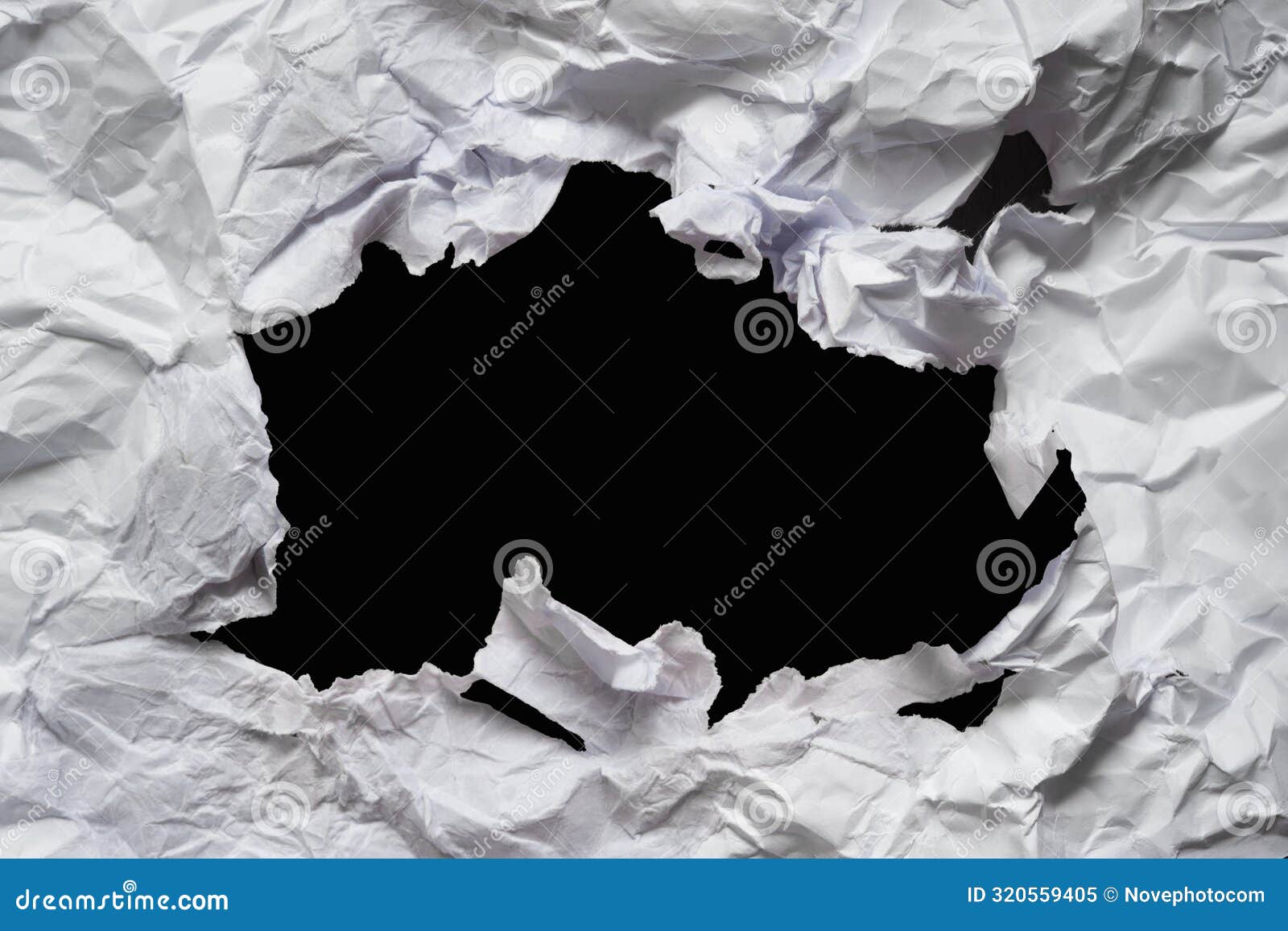 Torn Damp Paper. a Ripped Hole in Crumpled Paper Stock Image - Image of ...