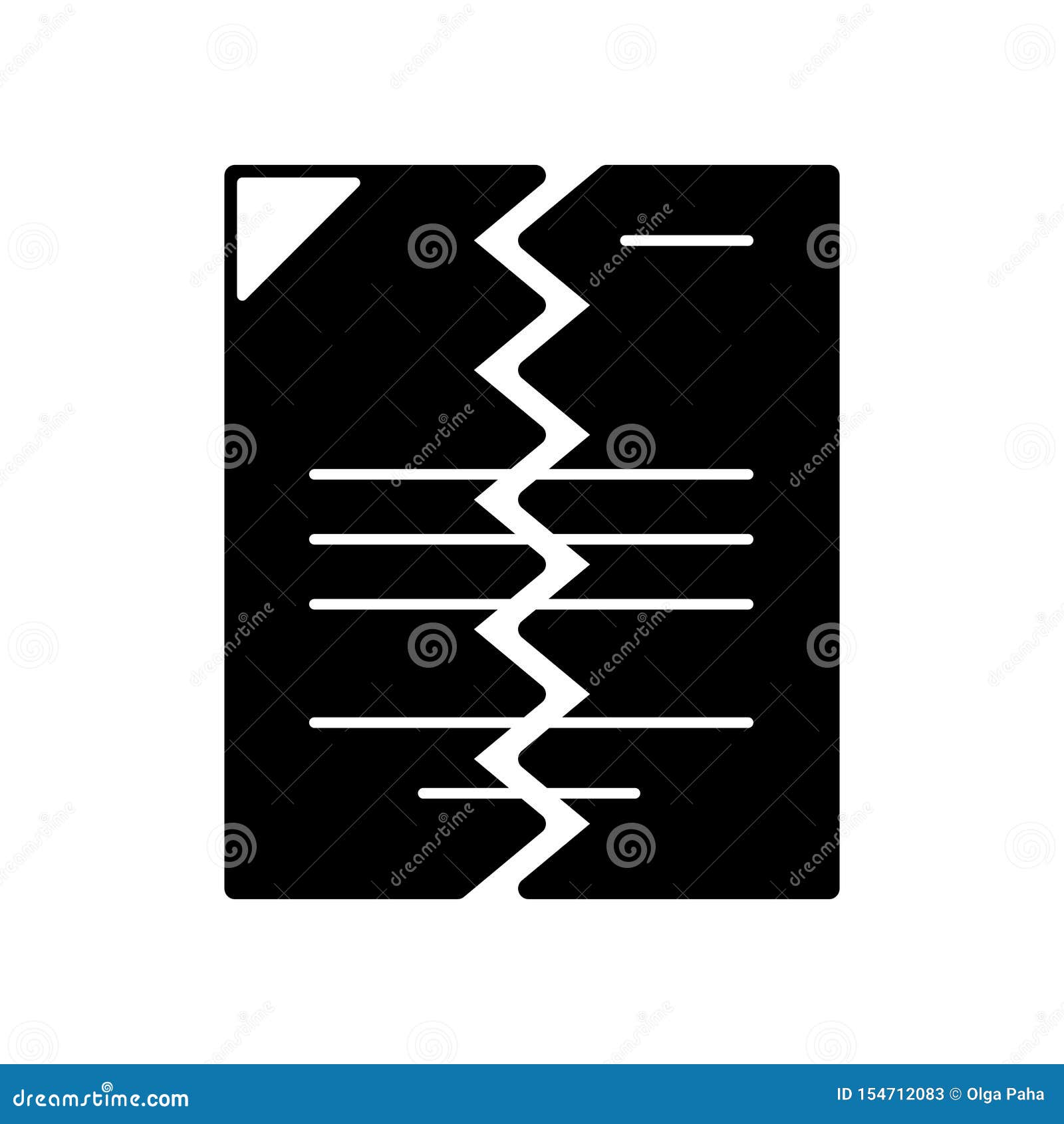 Torn document black stock vector. Illustration of message - 154712083