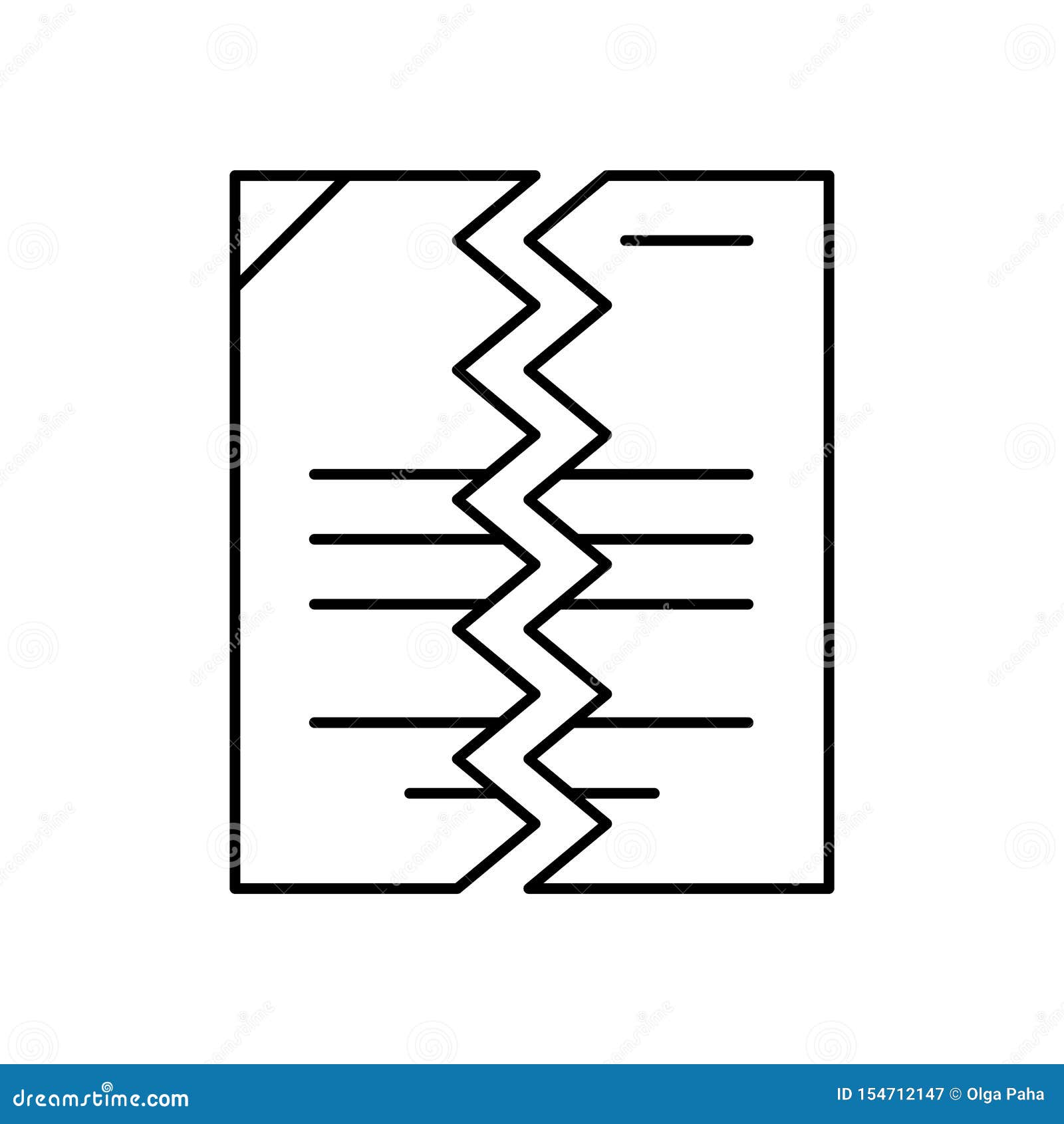 Torn A Half Sheet Of White Paper From The Bottom. Vector Paper Template ...