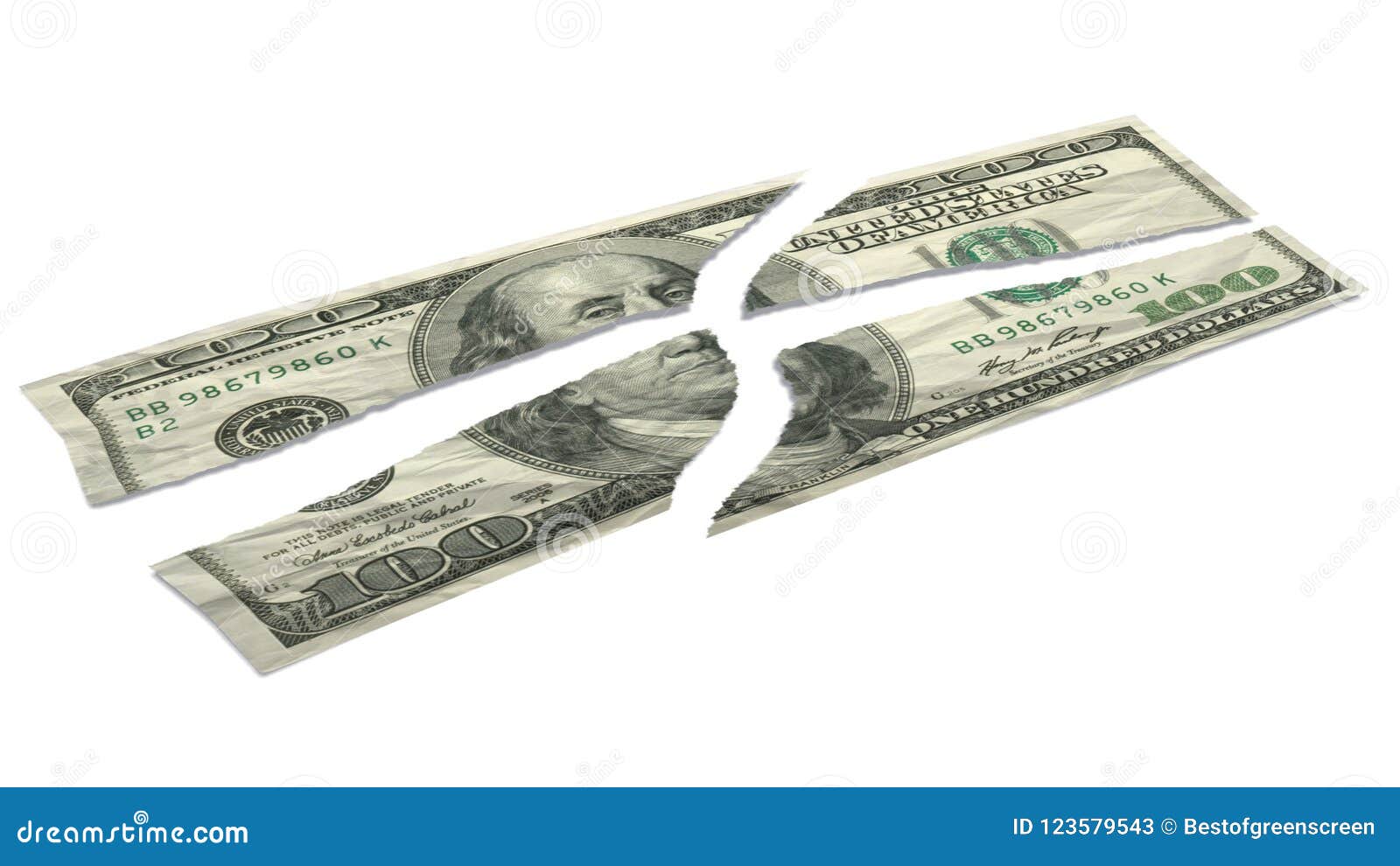 Torn dollar bank note stock illustration. Illustration of isolated ...