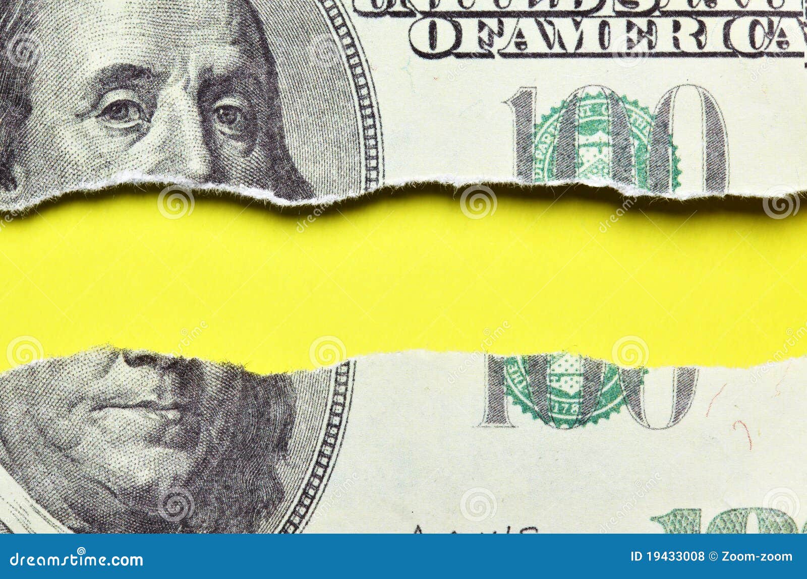 Torn dollars banknote stock photo. Image of business - 19433008