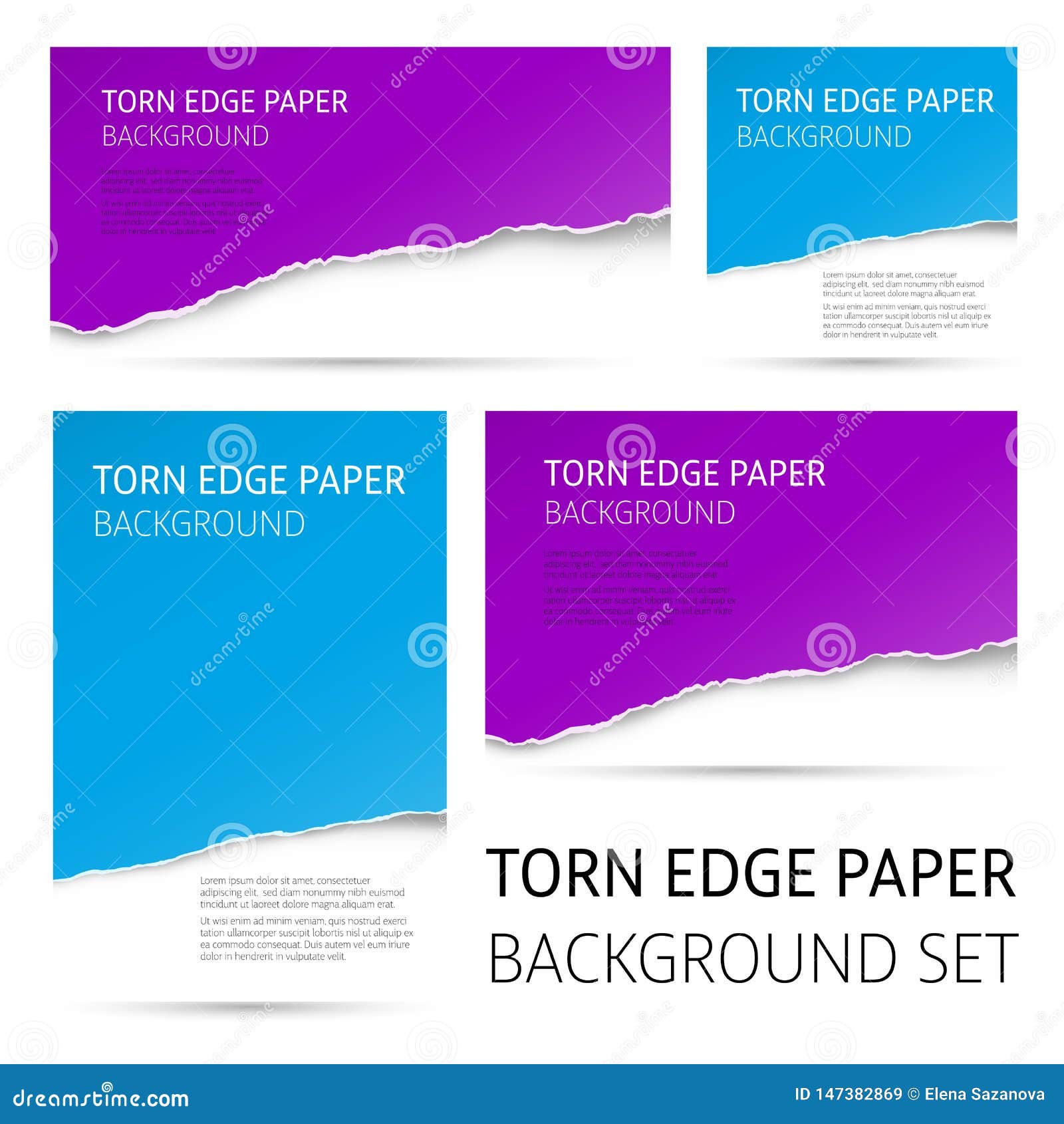 Torn Edge Paper Background Set Stock Vector - Illustration of header ...