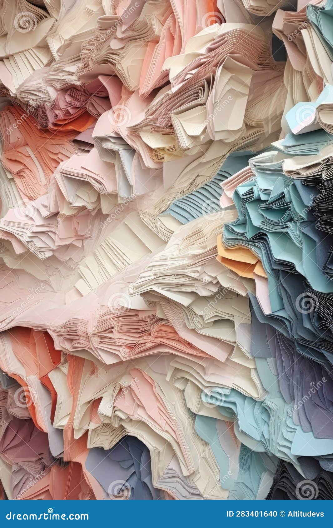 Torn Edges of Multiple Paper Sheets, Overlapping Stock Illustration ...