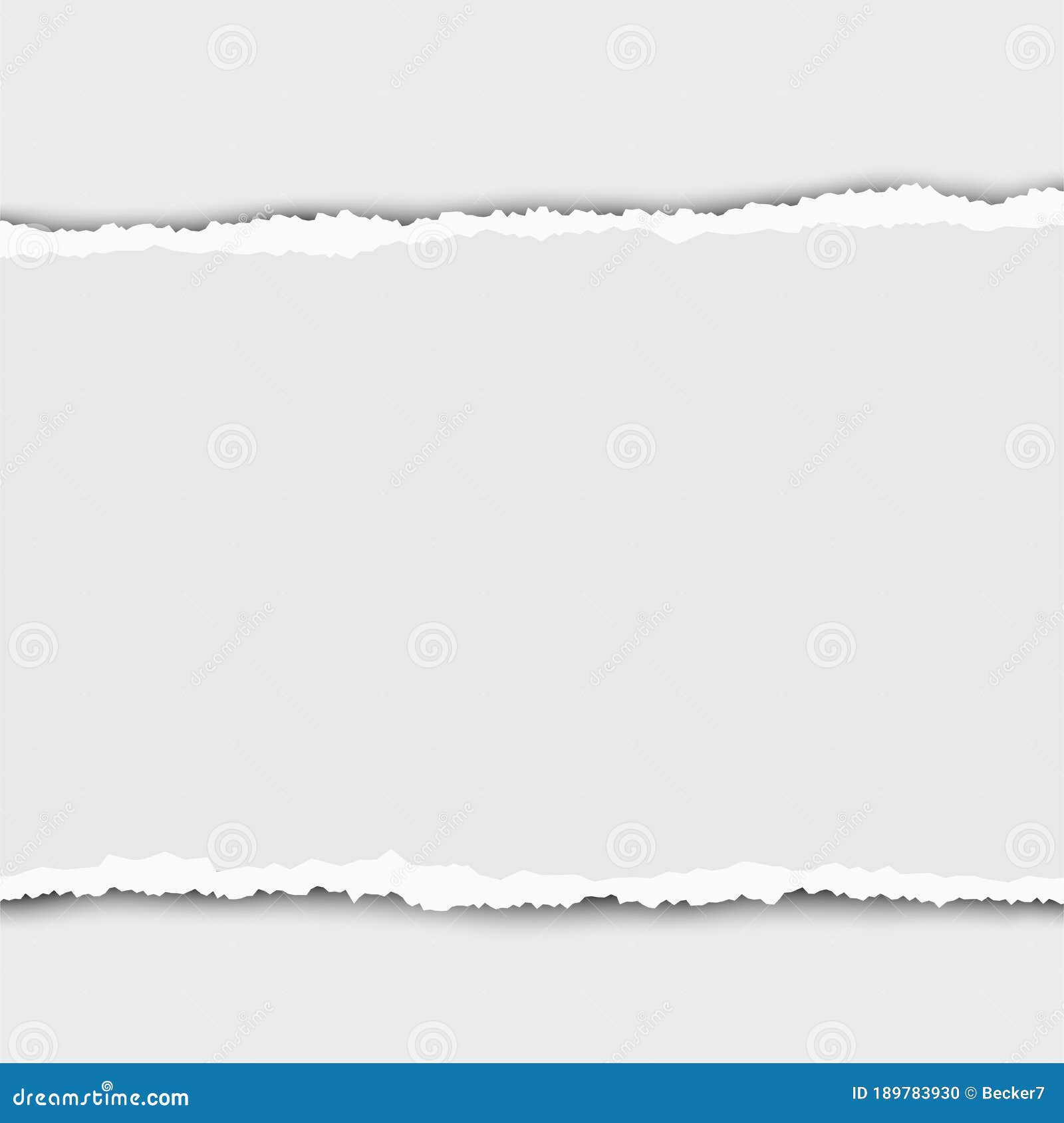 Torn Elongated Hole From Left To Right In White Paper With Paper Curl ...