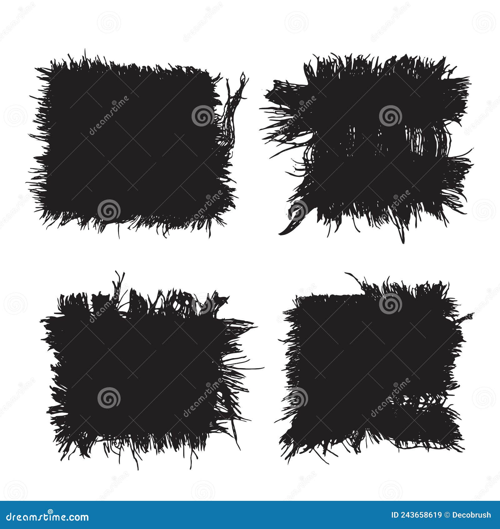 Torn Fabric Patchs Set, Distressed Frames, Brush Stoke Templates ...