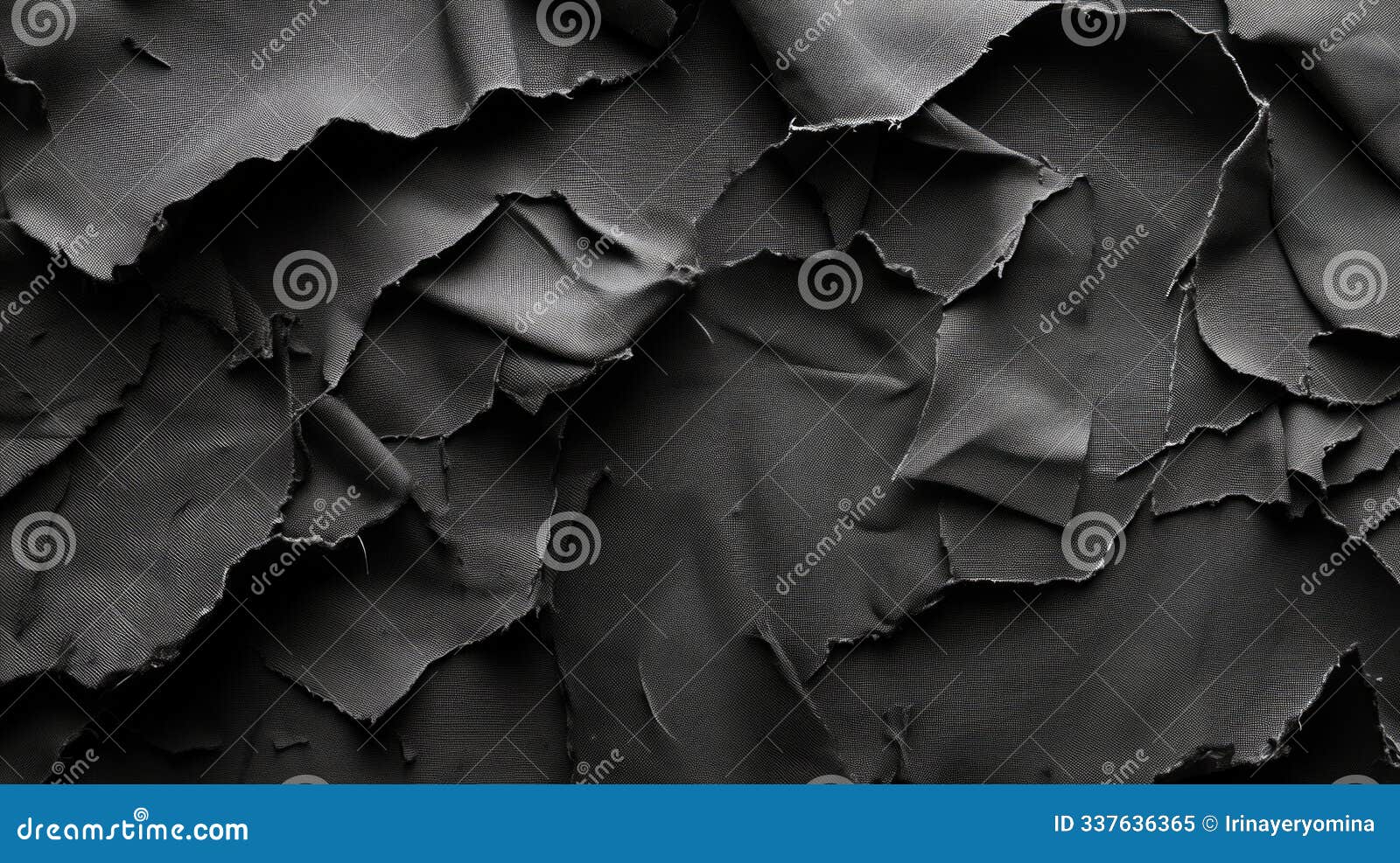 Torn Fabric Texture Showcasing Layers of Black Material in a ...