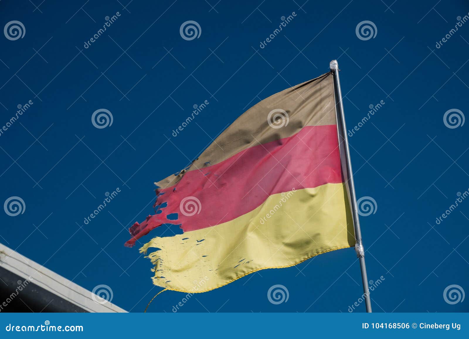 Torn Flag of Germany Fluttering Stock Photo - Image of european ...