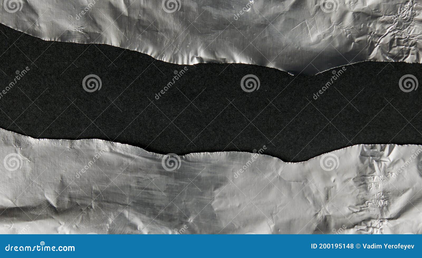 Torn Foil Around the Edges and Black Paper in the Middle with Space for ...
