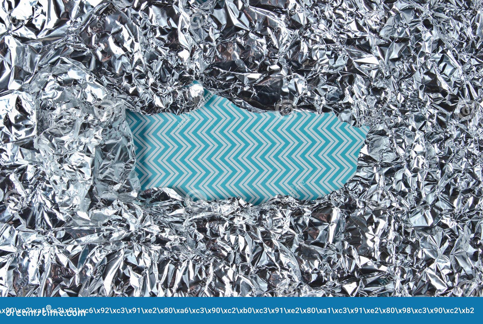 Torn Frame of Crumpled Foil Stock Image - Image of decoration, surface ...