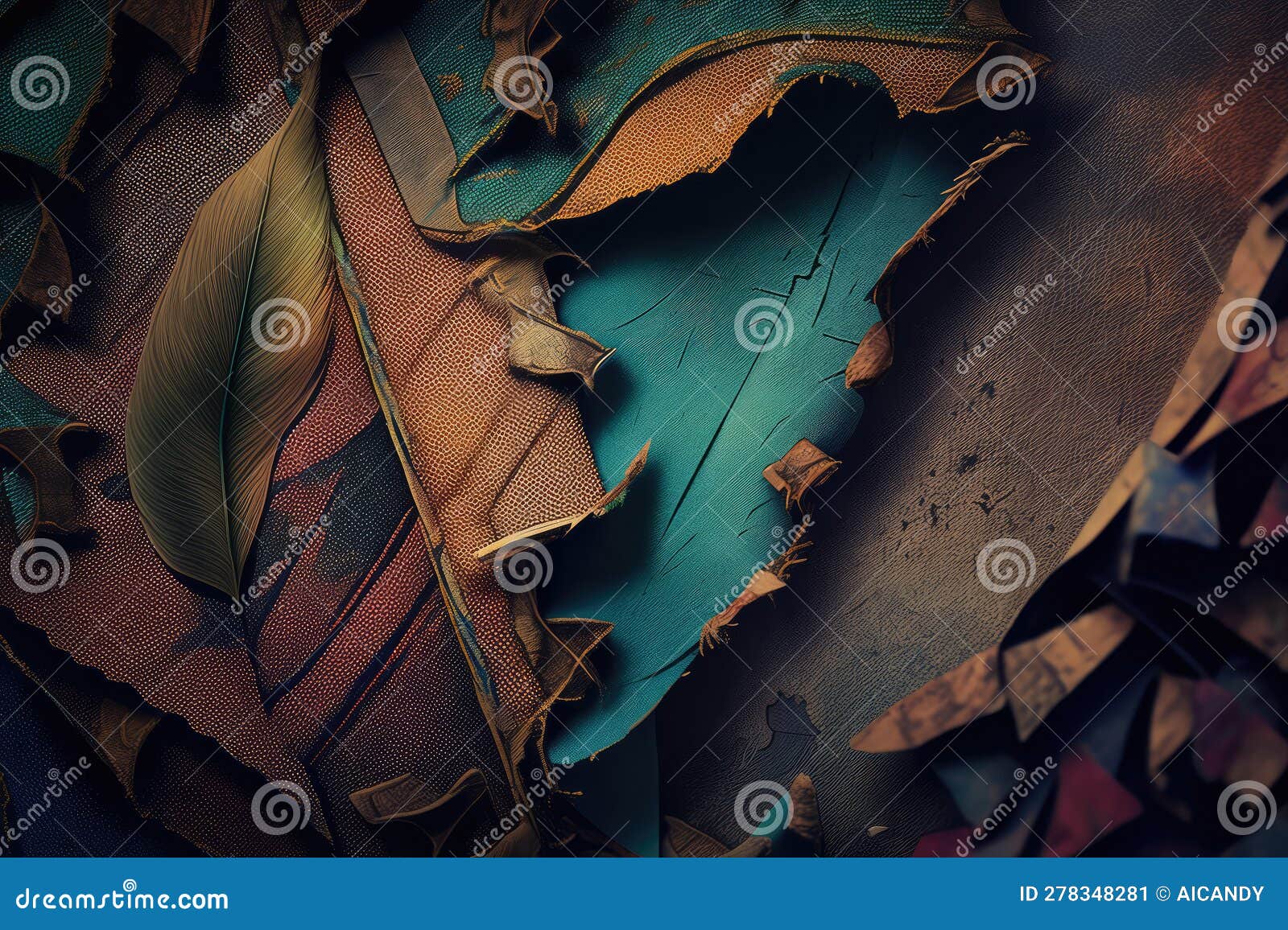 Torn and Frayed Fabric with Distinctive Patterns Stock Illustration ...