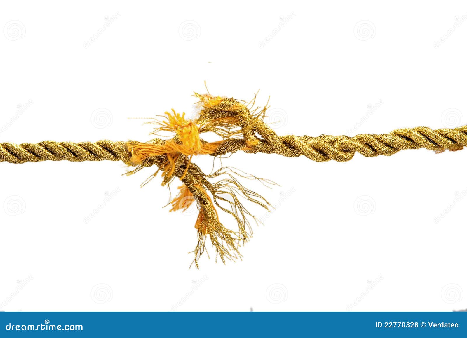 Torn gold rope stock photo. Image of risk, separation - 22770328