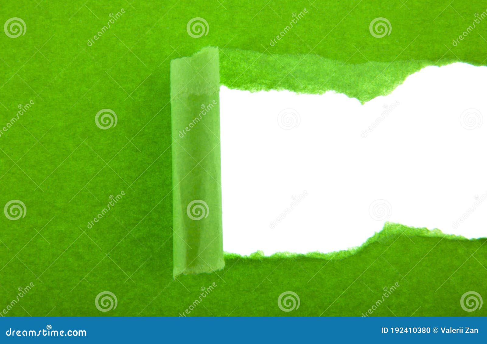 Torn Green Paper Isolated on White Background Stock Photo - Image of ...