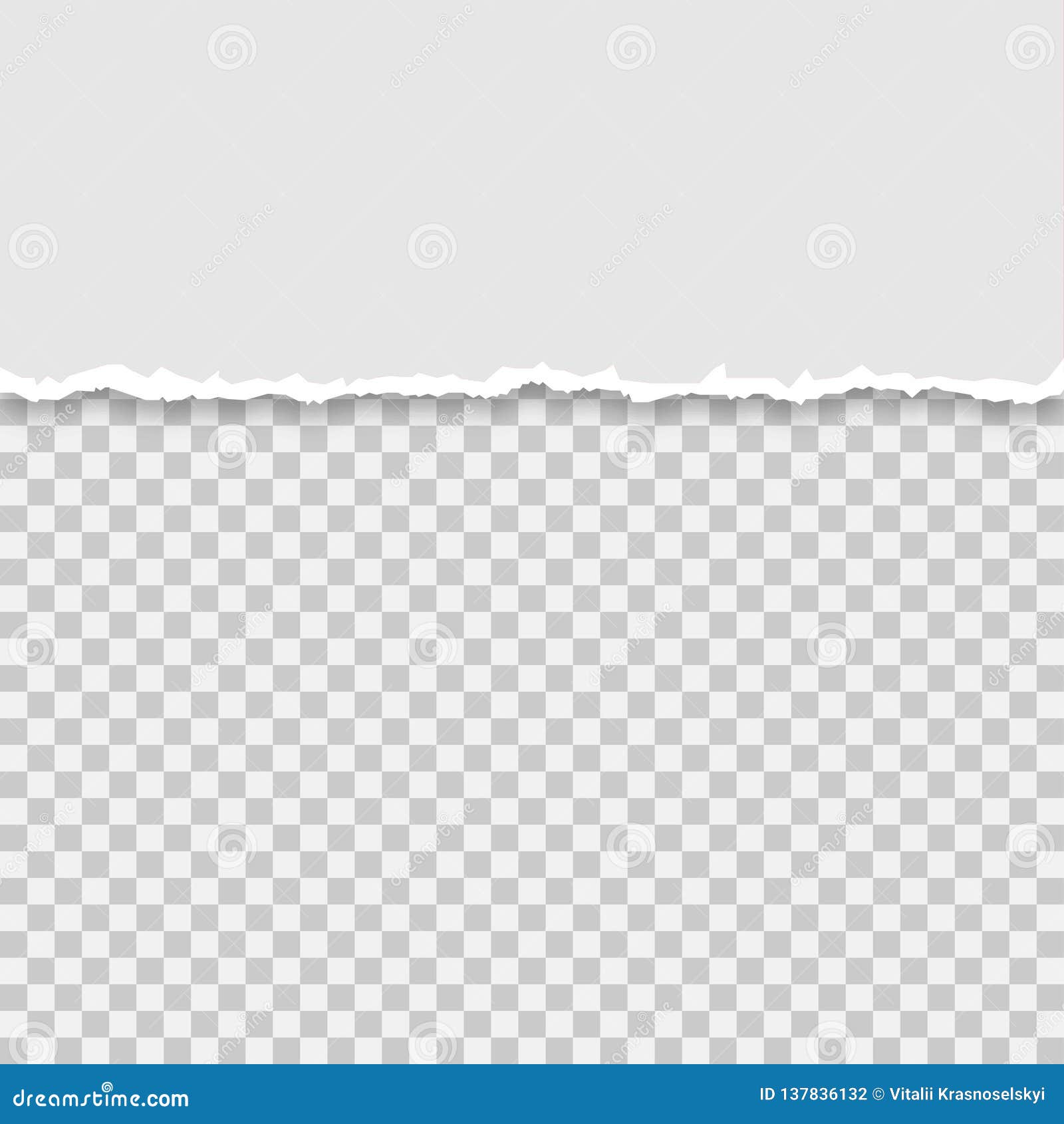 Torn A Half Sheet Of White Paper From The Bottom. Isolated On ...