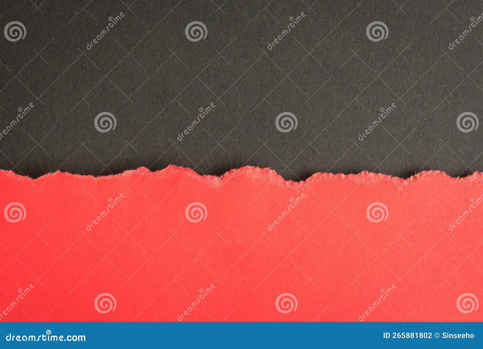 Torn Half Sheet Red Paper Horizontal on Dark Grey Paper Stock Photo ...