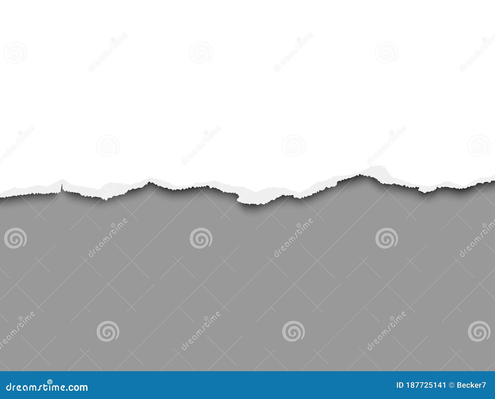 Torn a Half Sheet of White Paper from the Bottom and Dark Gray ...