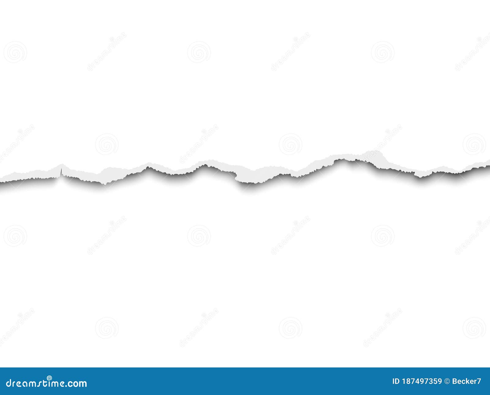 Torn A Half Sheet Of White Paper From The Bottom. Isolated On ...