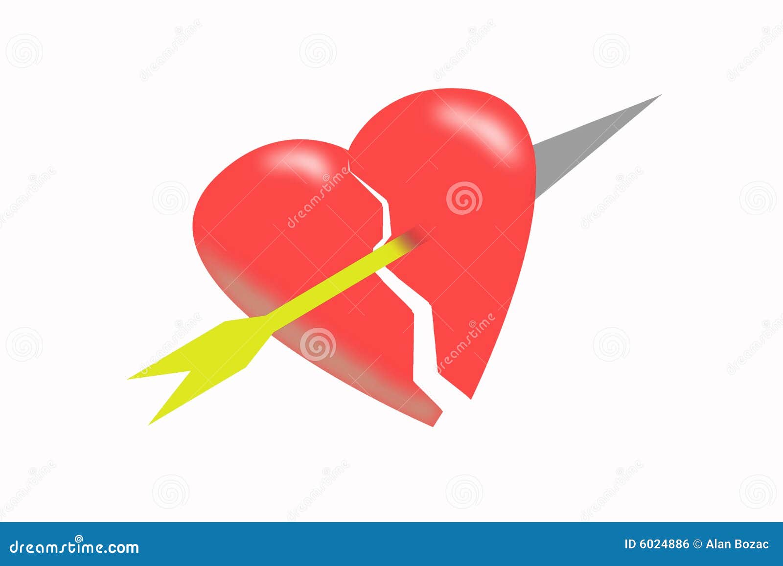 Torn heart stock illustration. Illustration of love, white - 6024886