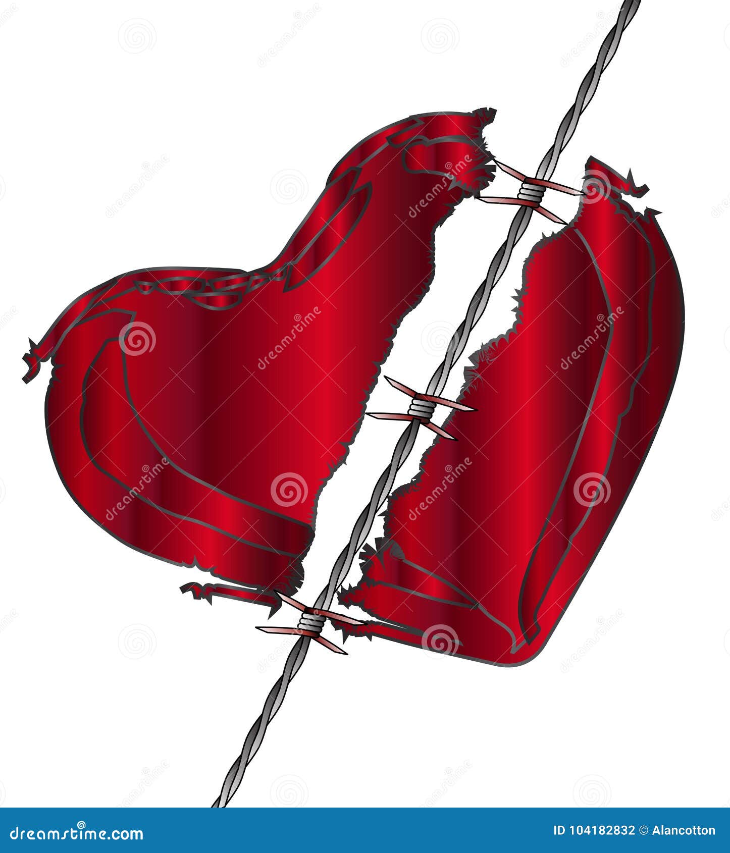 Torn Love Heart stock vector. Illustration of broken - 104182832