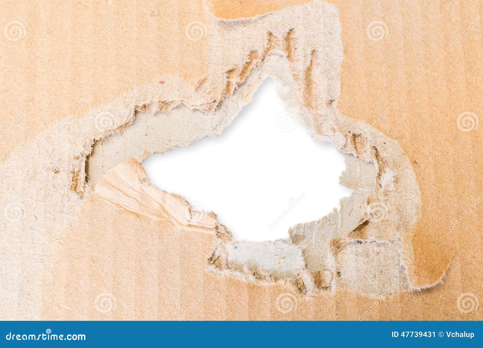 Torn Hole in Cardboard Paper Stock Image - Image of scattered, ragged ...