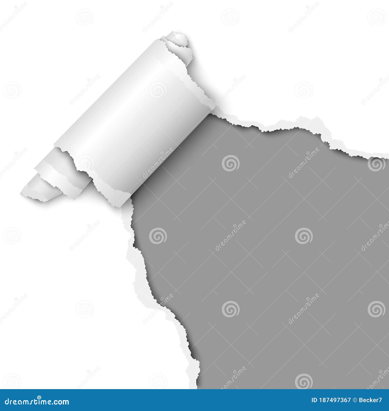 Torn Hole Of Lower Right Corner Of The White Sheet Of Paper With Paper ...