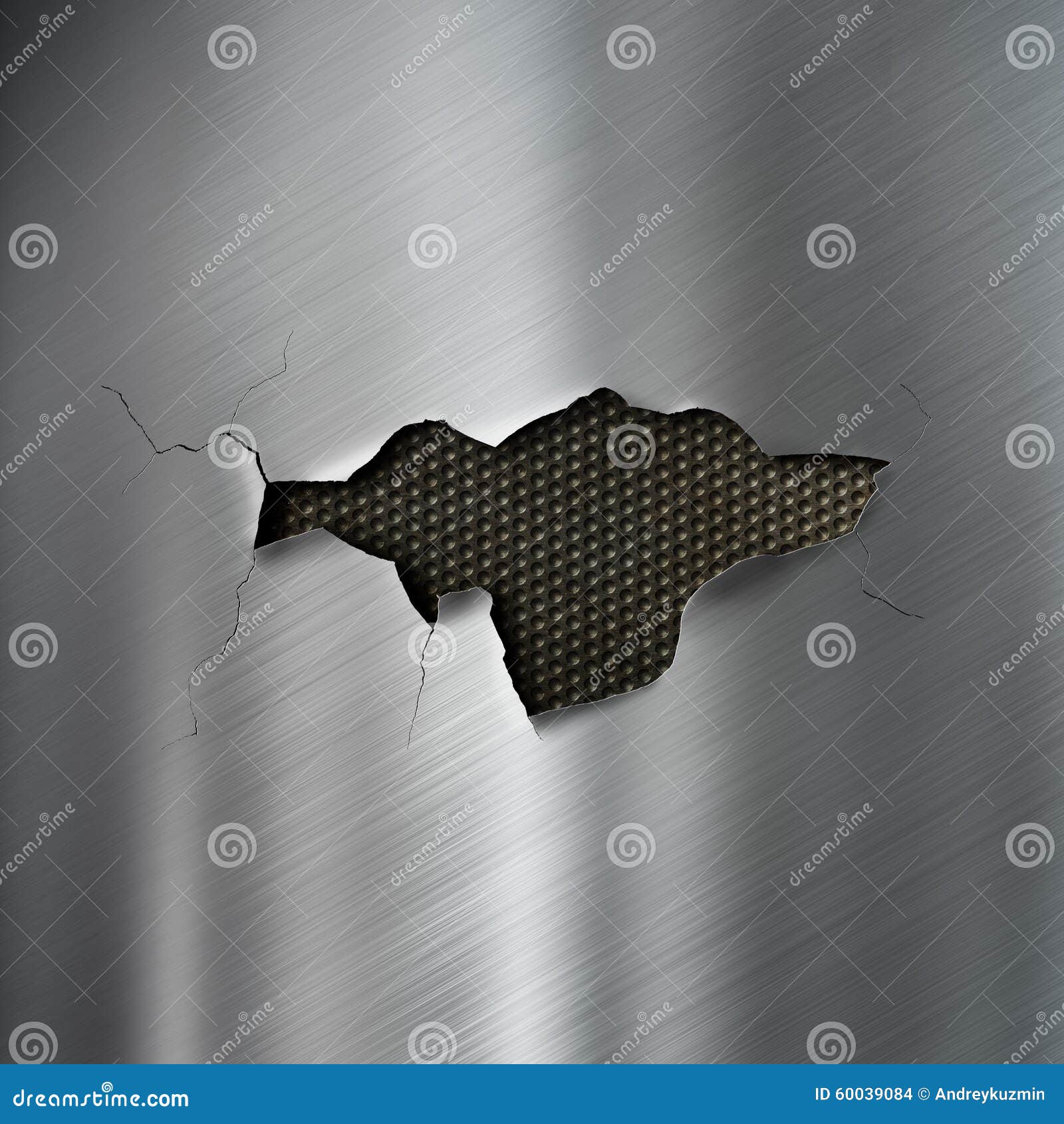 Torn Hole in Metal Background Stock Photo - Image of crack, mark: 60039084