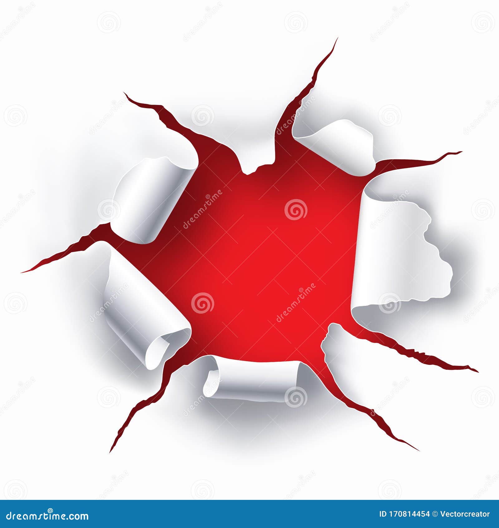 Torn Hole with Ripped Edges in the Sheet of Paper Stock Vector ...
