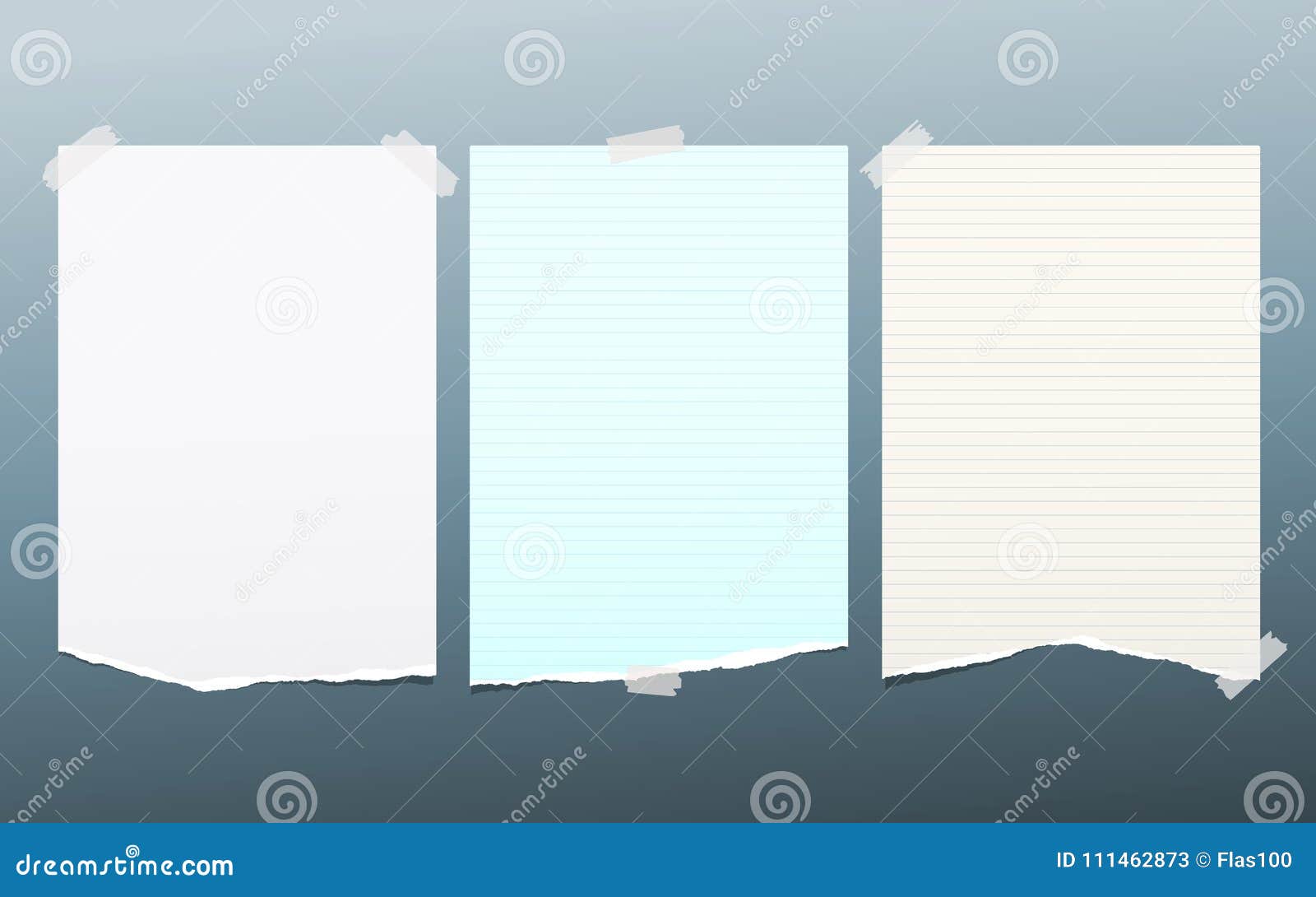 Torn Lined Note, Notebook Paper Pieces for Text Stuck with Adhesive ...
