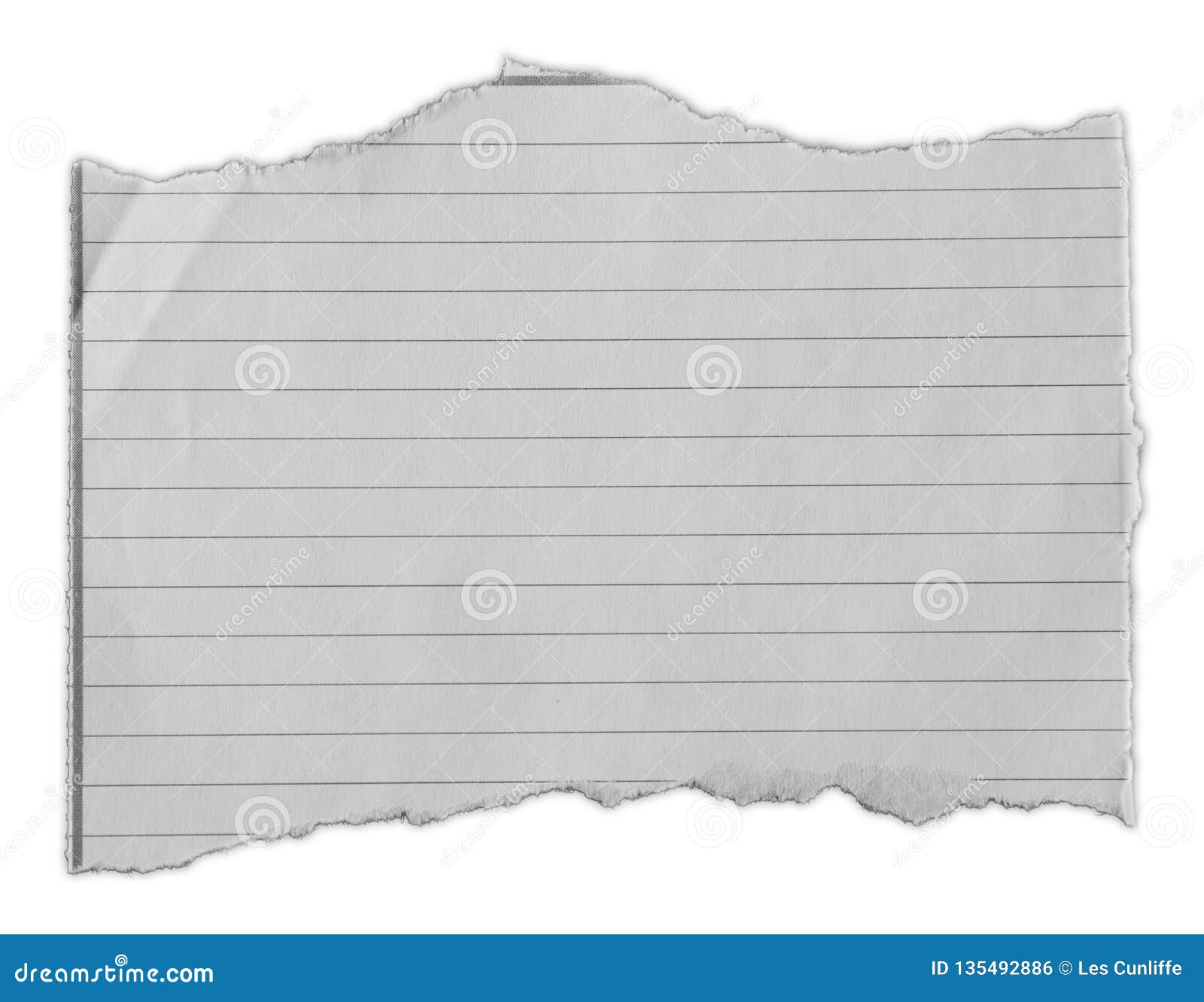 Torn lined paper piece stock photo. Image of ripped - 135492886