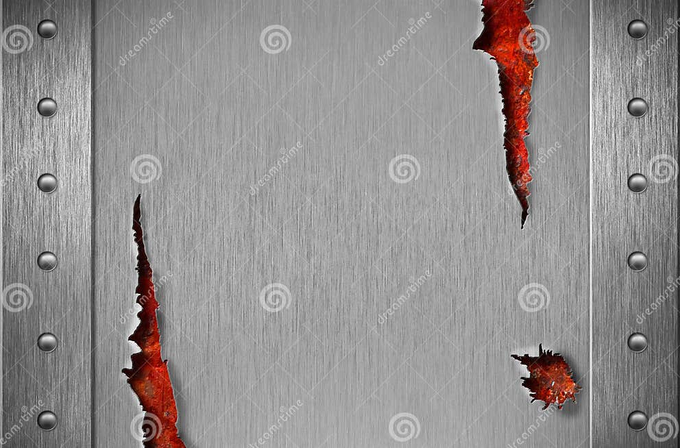 Torn Metal Armor Over Rusty Grunge Background Stock Photo - Image of ...