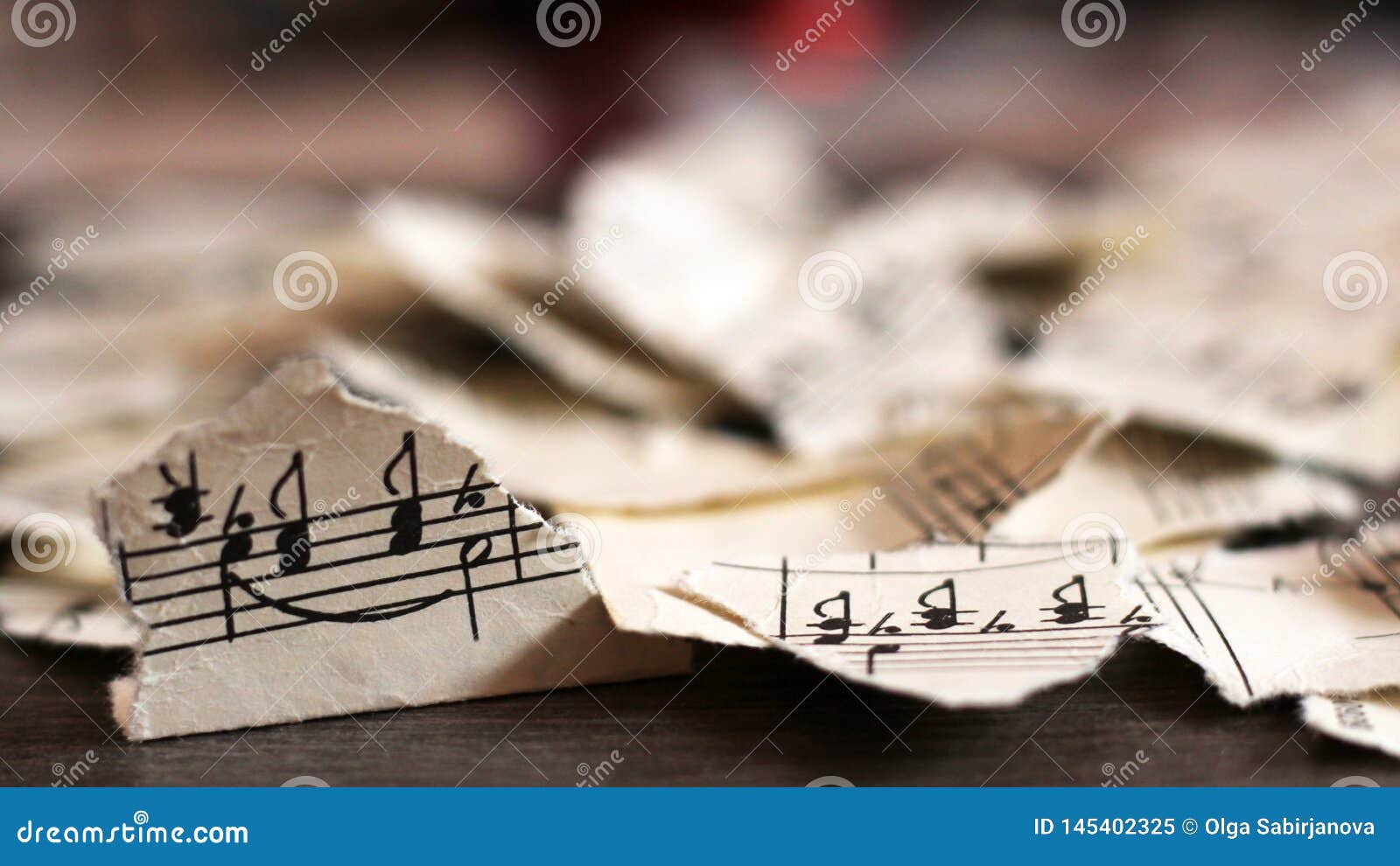 Torn Musical Notes, Pieces of Paper Stock Image - Image of play ...
