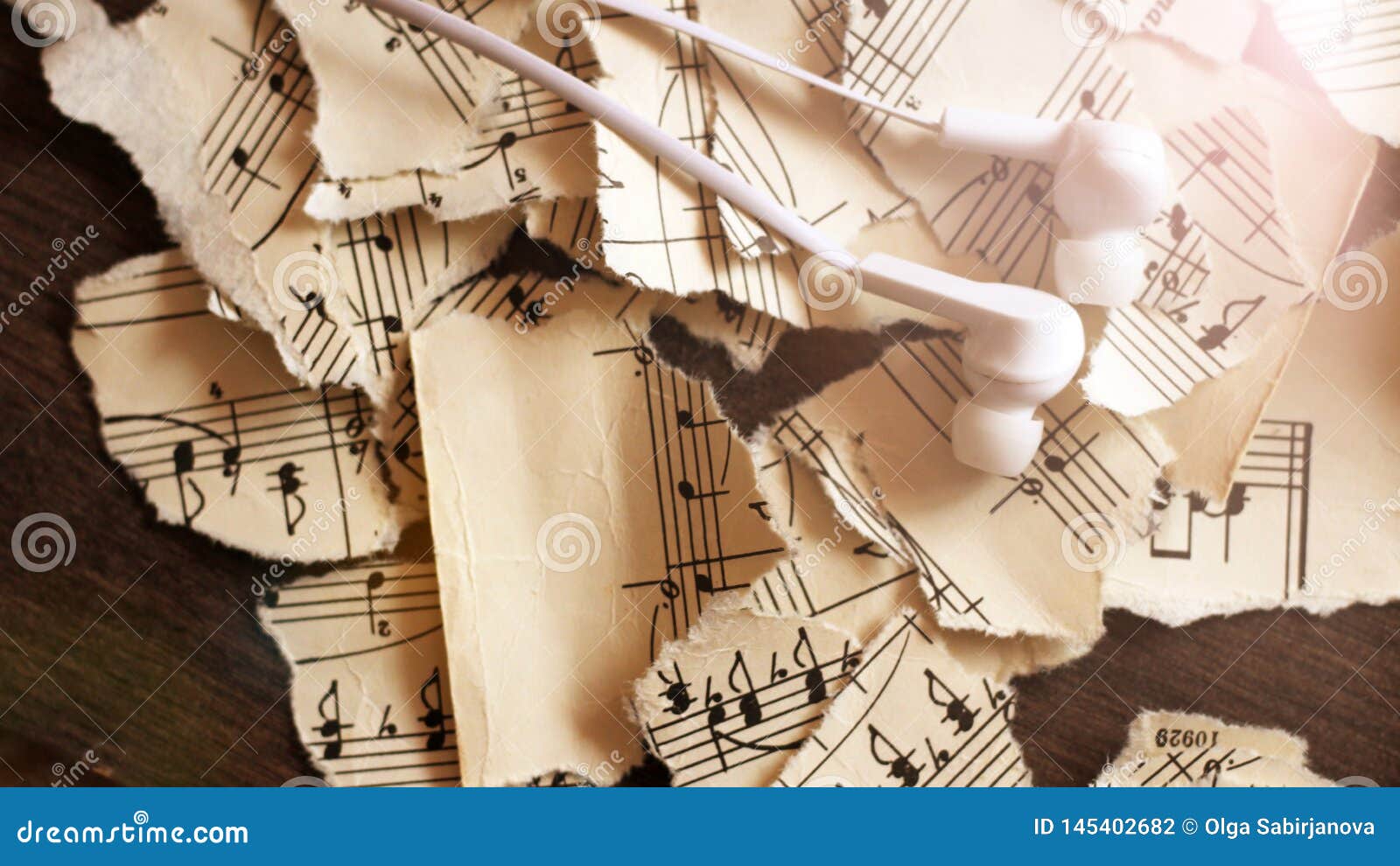 Torn Musical Notes, Pieces of Paper Stock Photo - Image of orchestra ...
